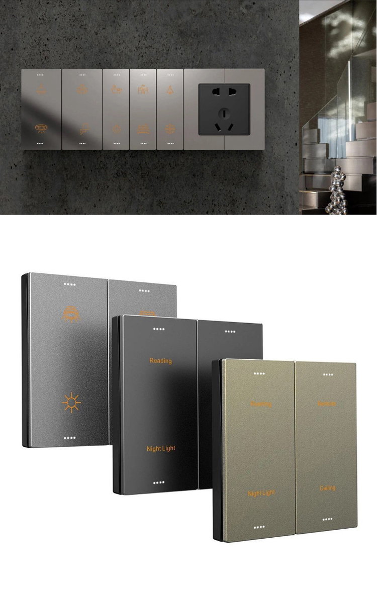 TUYA Hotel smart hotel switch zigbee Aluminum brushed panel WIFI smart ...